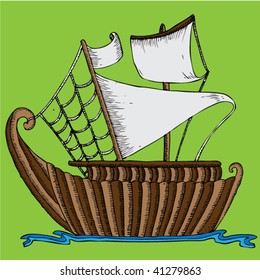 Wooden Ship Stock Vector (Royalty Free) 41279863 | Shutterstock