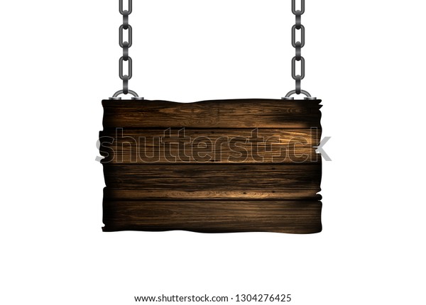 Wooden Sign Chain Vector Stock Vector (Royalty Free) 1304276425 ...