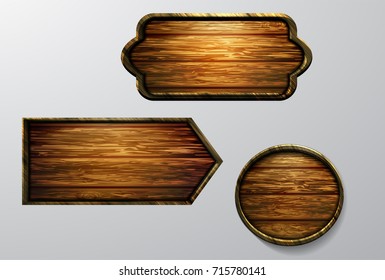 Wooden Signs Vector Icon Set Stock Vector (Royalty Free) 715780141