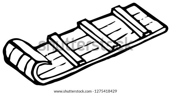 Wooden Sled Drawing Outline Vector: vector de stock (libre de regalías ...