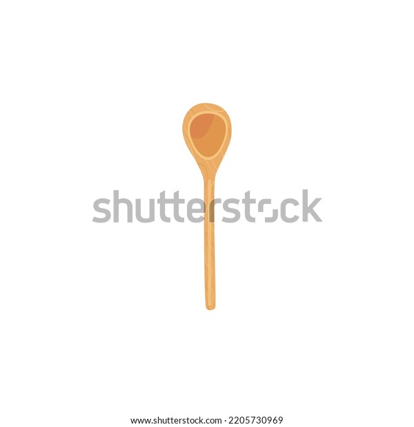 Wooden Spoon Icon Flat Style Design Stock Vector (Royalty Free ...