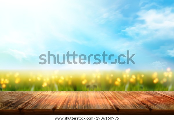 Wooden Surface Farm Background Bright Sunny Stock Vector (Royalty Free ...