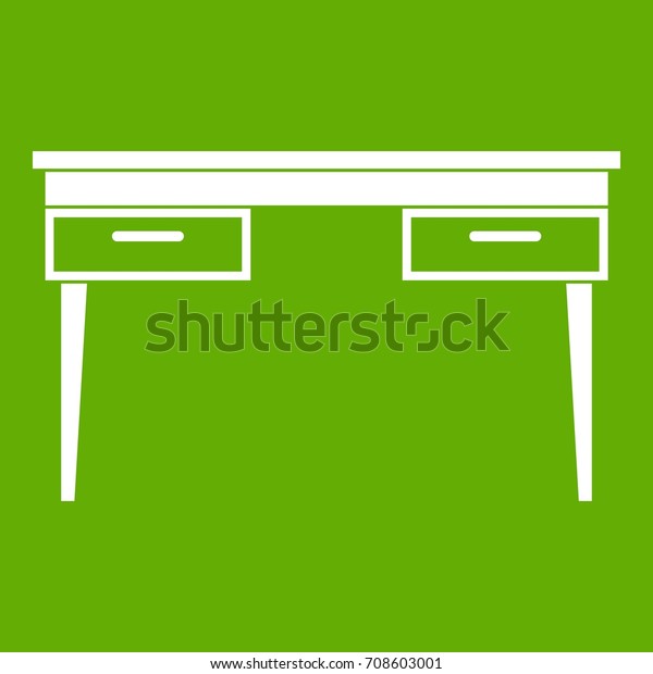 Wooden Table Icon White Isolated On Stock Vector (Royalty Free ...