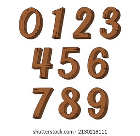 Wooden Texture Numbers Setvector Illustration Stock Vector (Royalty ...