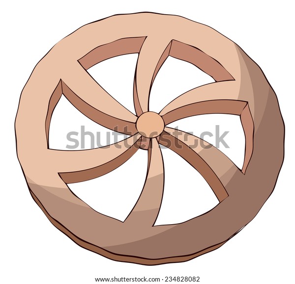 Wooden Wheel Vector Illustration Stock Vector (Royalty Free) 234828082 ...