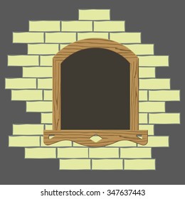 Wooden Window Frame Vector Illustration Stock Vector (Royalty Free ...