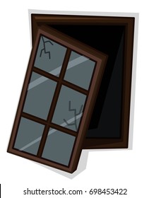 Wooden Window Poor Condition Illustration Stock Vector (Royalty Free ...