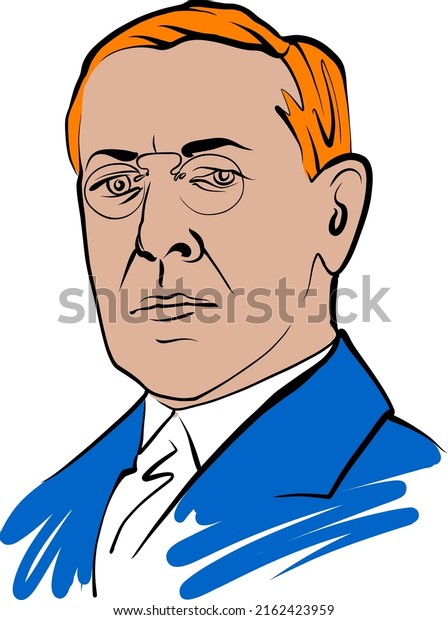 Woodrow Wilson Vector Drawing Colored Surfaces: เวกเตอร์สต็อก (ปลอดค่า ...