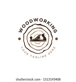 Woodworking Logo Design Concept Template Stock Vector (Royalty Free ...