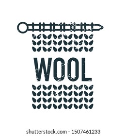 Wool Emblem Knitted Fabric Needle Label Stock Vector (Royalty Free ...