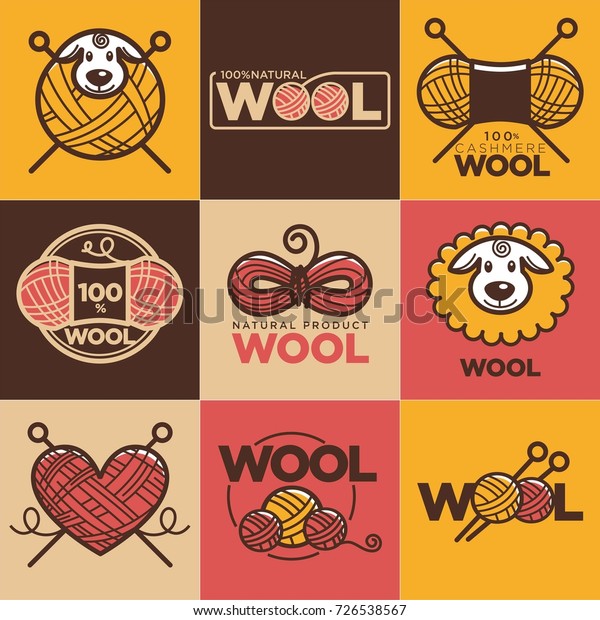 Wool Labels Logo Pure 100 Percent: стоковая векторная графика (без ...