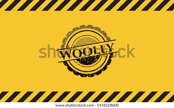 Woolly Inside Warning Sign Black Grunge Stock Vector (Royalty Free ...