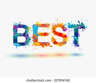 Word Best Rainbow Splash Paint Sign Stock Vector (Royalty Free ...