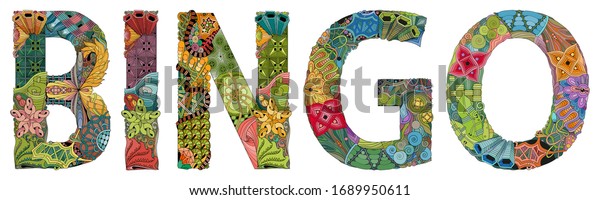 Word Bingo Vector Zentangle Object Decoration Stock Vector (Royalty ...