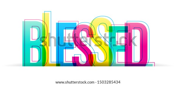 Word Blessed Colorful Vector Letters Isolated Stock Vector (Royalty ...