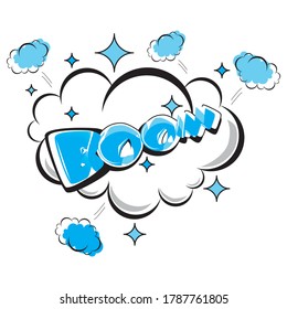 Word Boom Blue Vector Illustration Isolated Stock Vector (Royalty Free ...