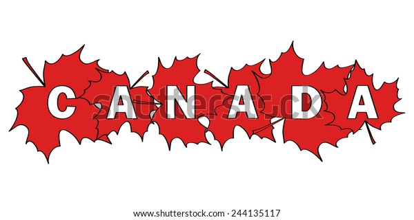 Word Canada Written By Letters Cut Stock Vector (Royalty Free) 244135117