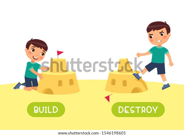 Plantilla vectorial de tarjeta flash educativa en inglés. Tarjeta de ...