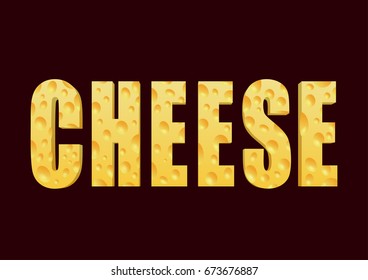 Word Cheese Vector Isolated On Dark Stock Vector (Royalty Free ...