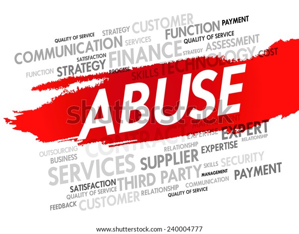 Word Cloud Abuse Related Items Presentation 스톡 벡터(로열티 프리) 240004777 ...