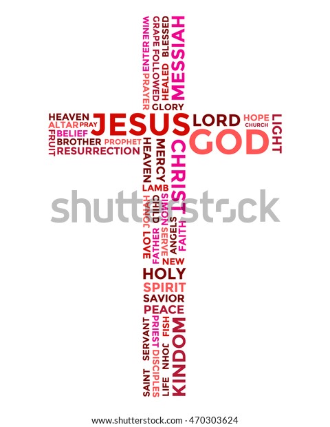 Word Cloud Christian Keywords Cross Shape Stock Vector (Royalty Free ...