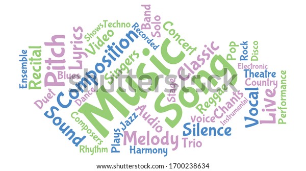 Word Cloud Concept About Music Collage Stock Vector (Royalty Free ...
