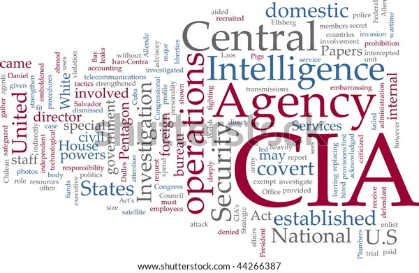 Word Cloud Concept Illustration Cia Central Stock Vector (Royalty Free ...