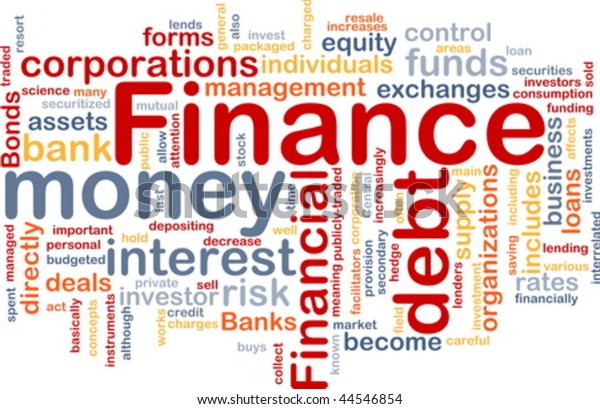Word Cloud Concept Illustration Money Finance Stock Vector (Royalty ...