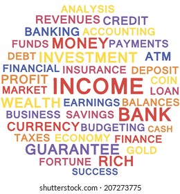 Word Cloud Concept Income Vector Illustration: vector de stock (libre ...