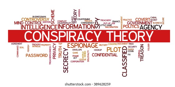 Word Cloud Containing Words Related Conspiracy: เวกเตอร์สต็อก (ปลอดค่า ...