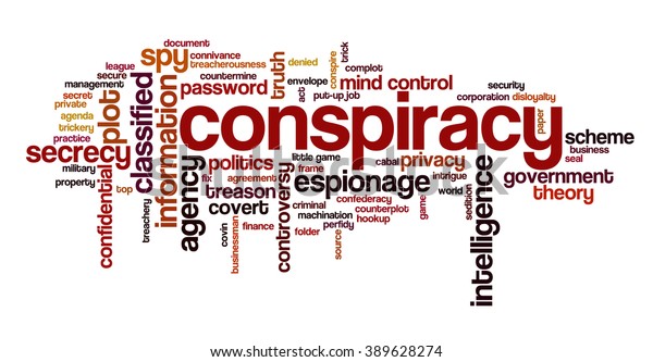 Word Cloud Containing Words Related Conspiracy เวกเตอร์สต็อก (ปลอดค่า ...