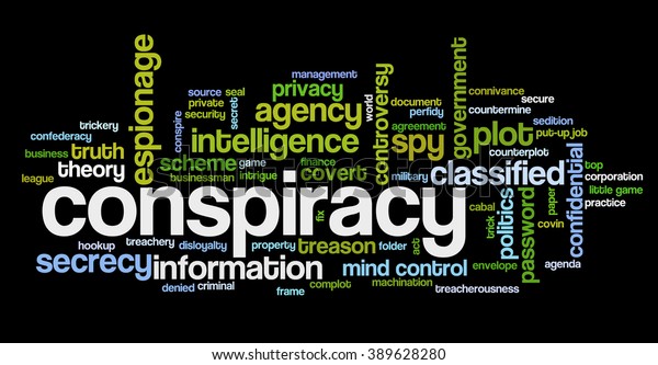 Word Cloud Containing Words Related Conspiracy Stock Vector (Royalty ...