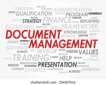 Word Cloud Document Management Related Items: เวกเตอร์สต็อก (ปลอดค่า ...