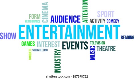 Word Cloud Entertainment Related Items Stock Vector (Royalty Free ...
