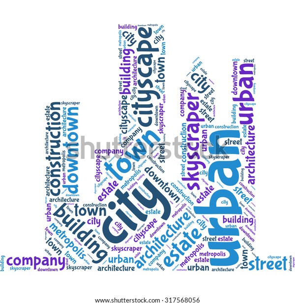 Word Cloud Form Abstract Cityscape Stock Vector (Royalty Free ...