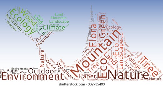 Word Cloud Form Abstract Tree Mountain Stock Vector (Royalty Free ...