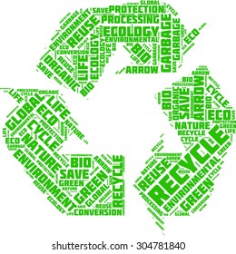 Word Cloud Form Recycle Symbol Stock Vector (Royalty Free) 304781840 ...
