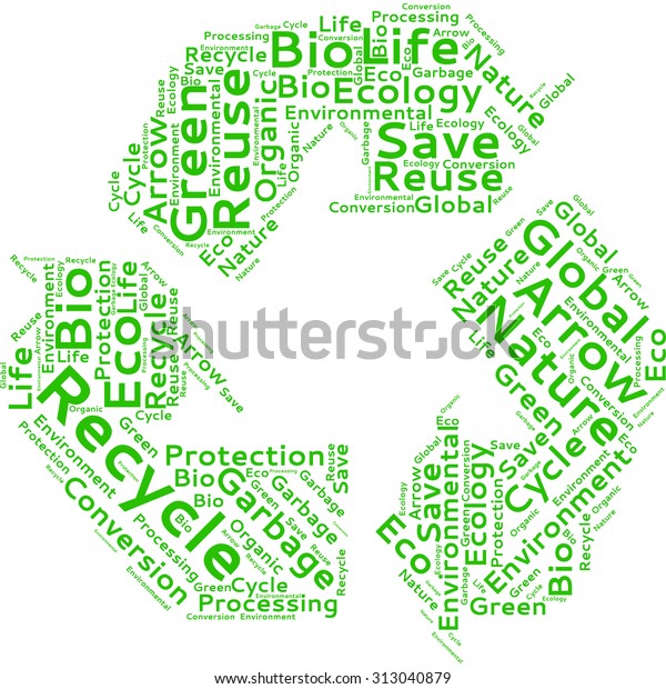 Word Cloud Form Recycle Symbol Stock Vector (Royalty Free) 313040879 ...