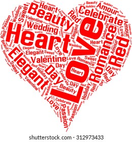 Word Cloud Form Red Heart Stock Vector (Royalty Free) 312973433 ...