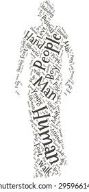 Word Cloud Form Silhouette Standing Man Stock Vector (Royalty Free ...