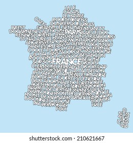Word Cloud Map France Stock Vector (Royalty Free) 210621667 | Shutterstock
