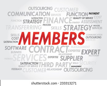 Word Cloud Members Related Items Presentation Stock Vector (Royalty ...