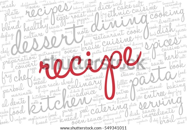 Word Cloud Words Related Gastronomy Cooking: vector de stock (libre de ...