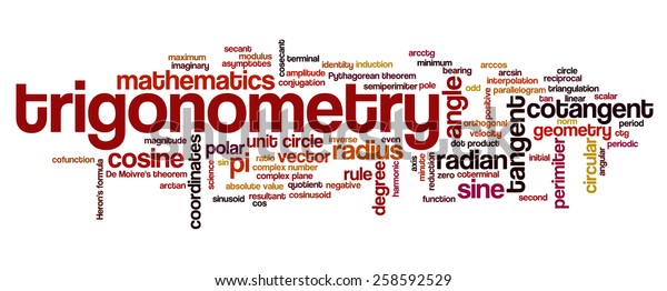 Word Cloud Words Related Trigonometry Math: vector de stock (libre de ...