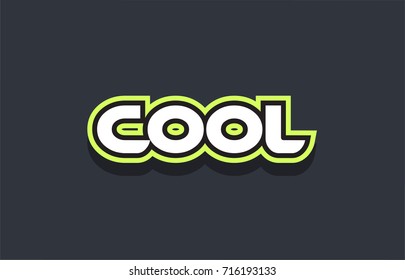 Word Cool Text Concept Typography Design Stock Vector (Royalty Free ...