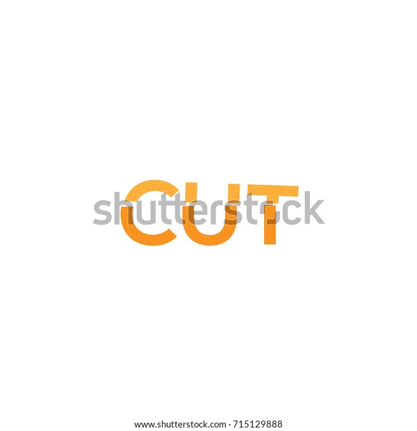 Word Cut Logo Cut Effect Stock Vector (Royalty Free) 715129888 ...