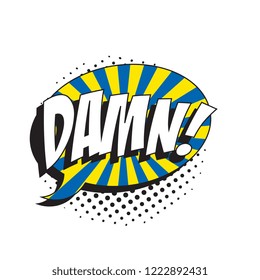 Word Damn Retro Comic Speech Bubble Stock Vector (Royalty Free ...