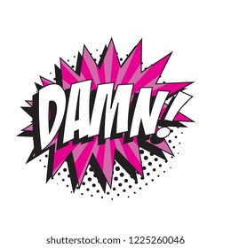 Word Damn Retro Comic Speech Bubble Stock Vector (Royalty Free ...