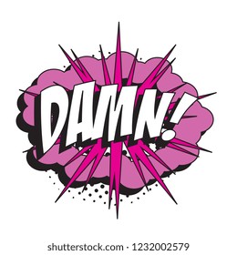 Word Damn Retro Comic Speech Bubble Stock Vector (Royalty Free ...