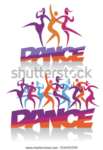 Word Dance People Silhouettes Dancing Modern Stock Vector (Royalty Free ...